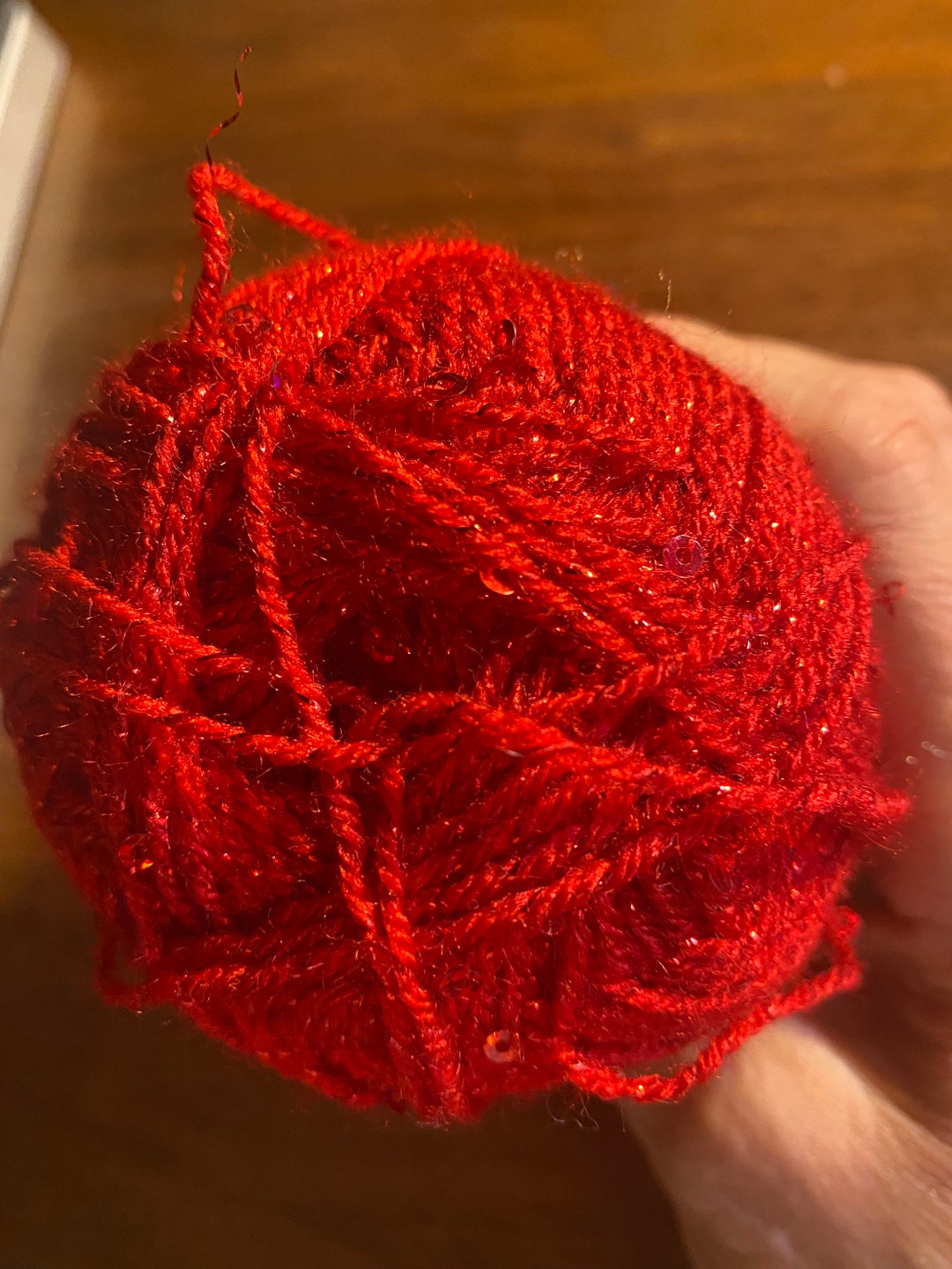 Loops & Threads Payette Ruby Red Yarn Touch of Metallic Red 216 Yards 1 ...