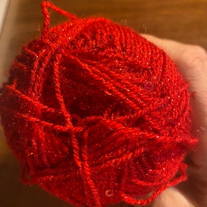 Loops & Threads Payette Ruby Red Yarn Touch of Metallic Red 216 Yards 1 ...