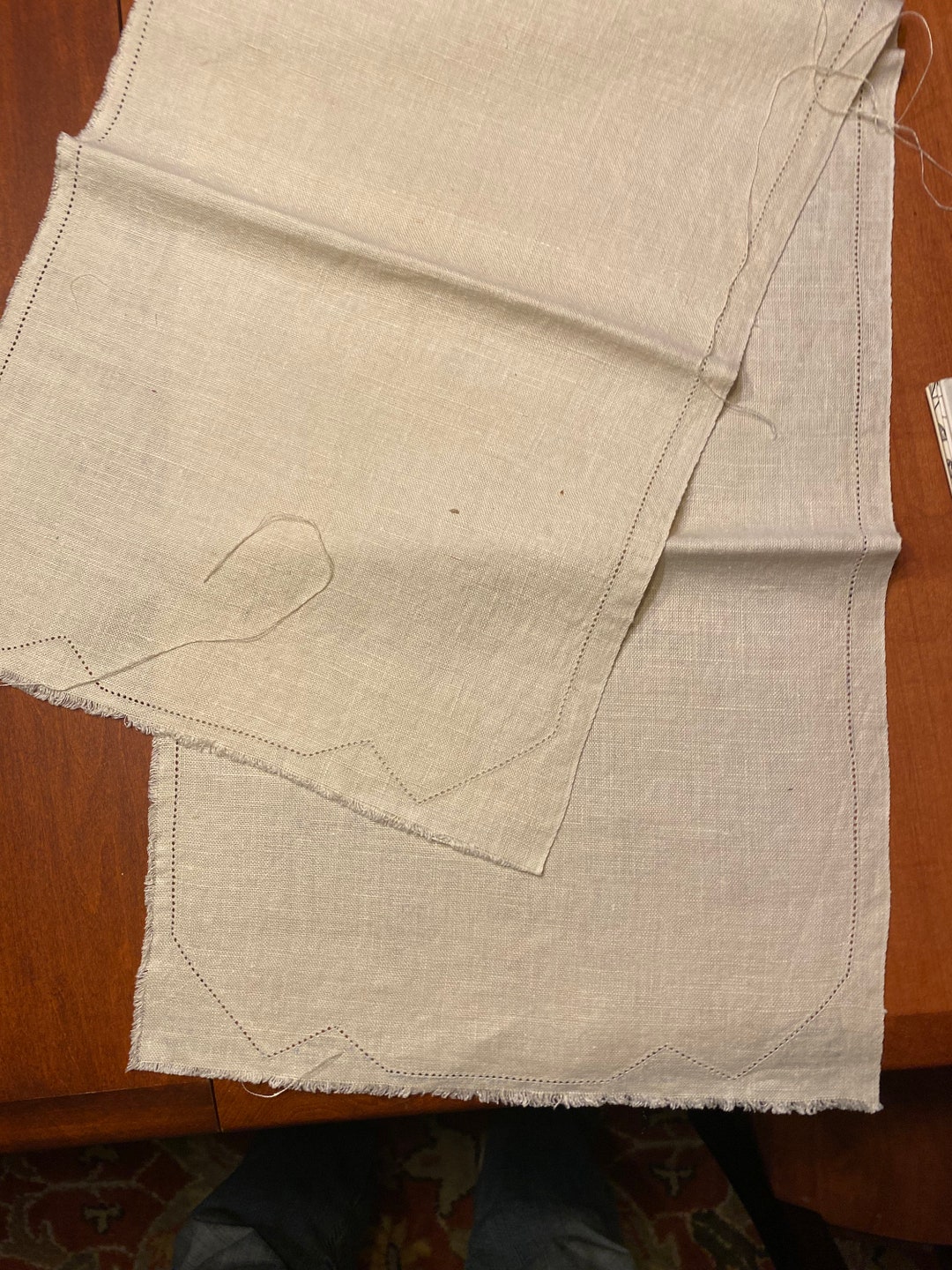 Evenweave Vintage Antique White Dresser Runner Linen - Table Cover 12 ...