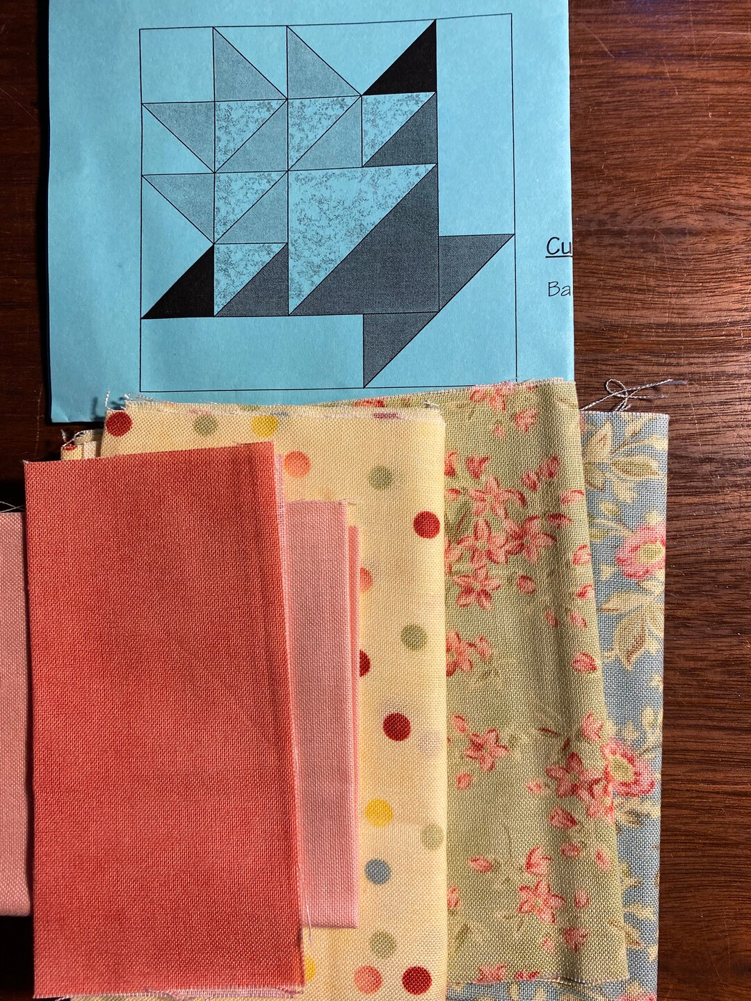Basket Block Kit Quilt Square Block Pattern and Fabric pieced Pattern ...