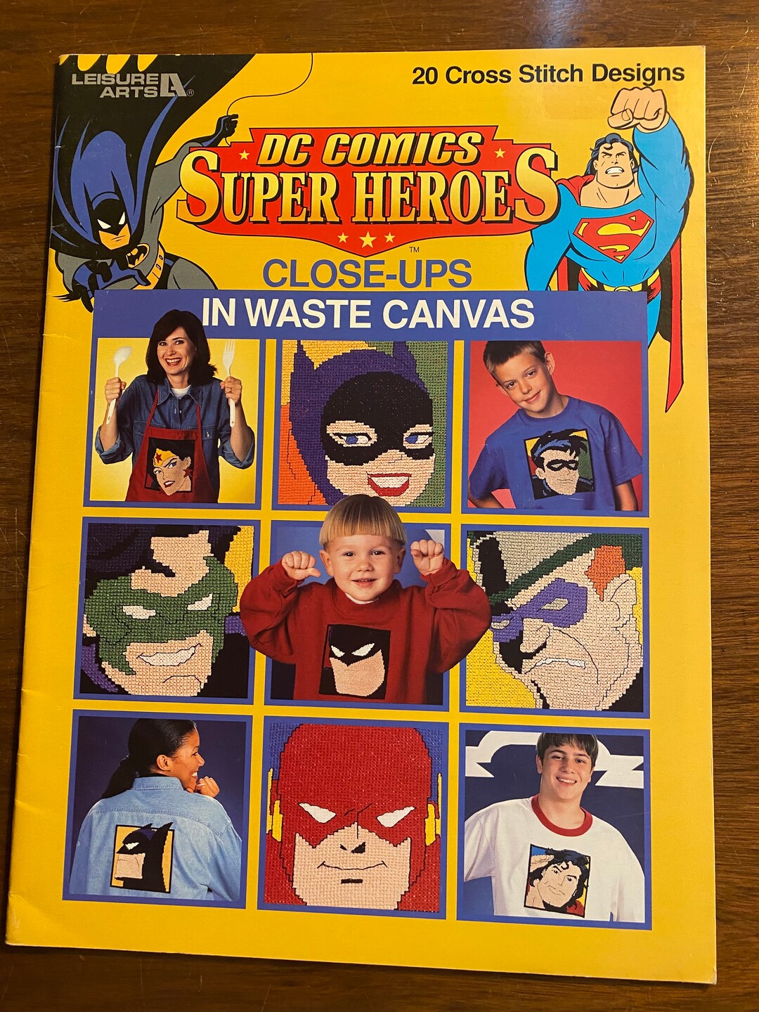 DC Comics Super Heroes Close Ups in Waste Canvas Cross Stitch - Leisure ...