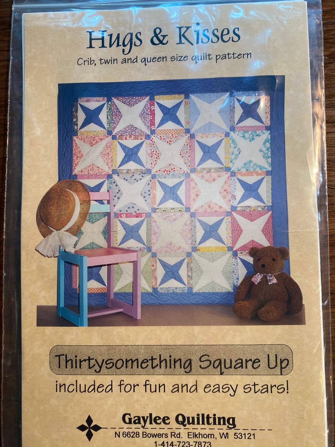 Hugs & Kisses Quilt Pattern and Plastic Template for Patchwork Quilt ...