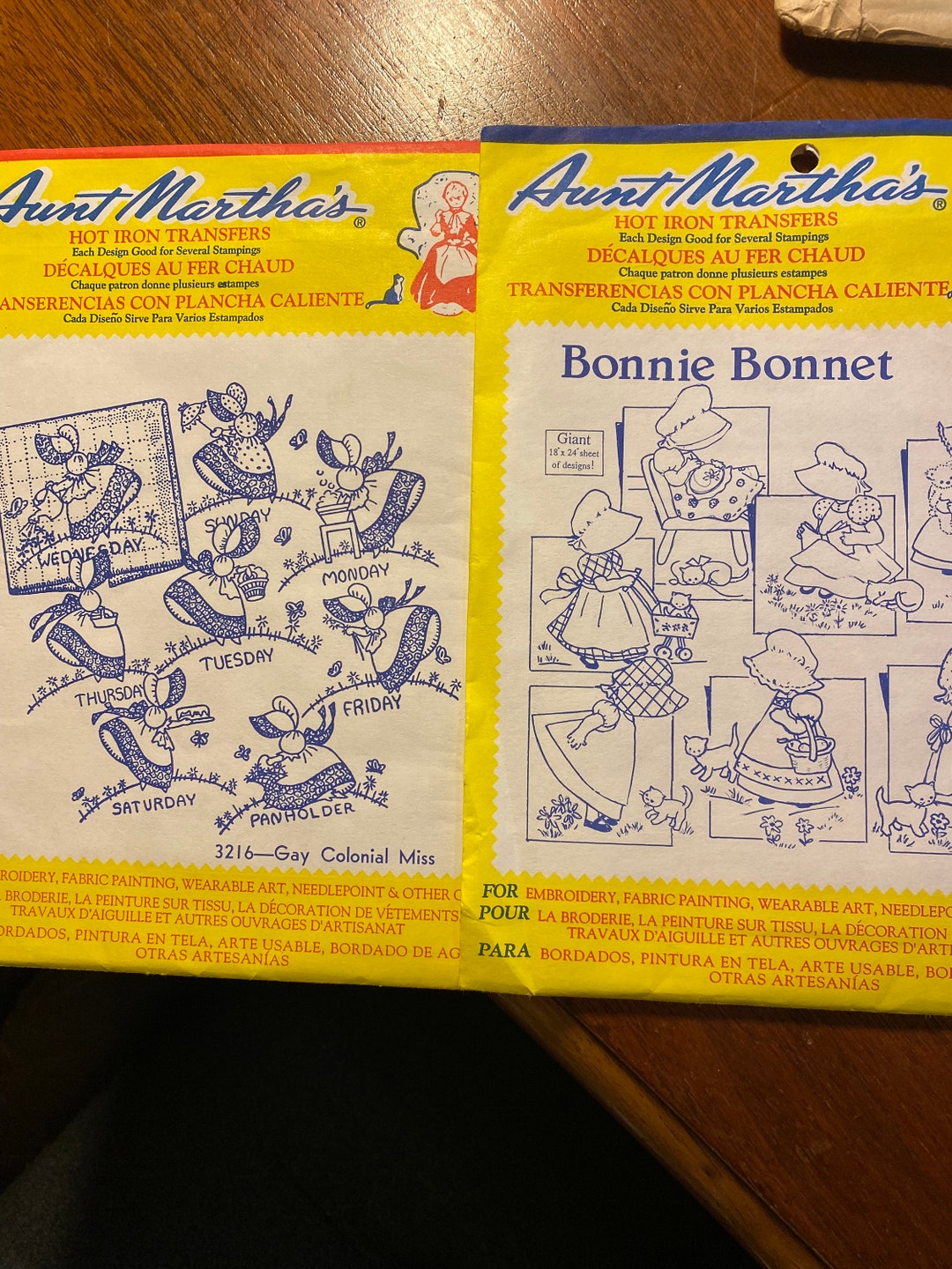 Aunt Martha's Hot Iron Transfers Pick: Colonial Miss 3216 or Bonnie ...