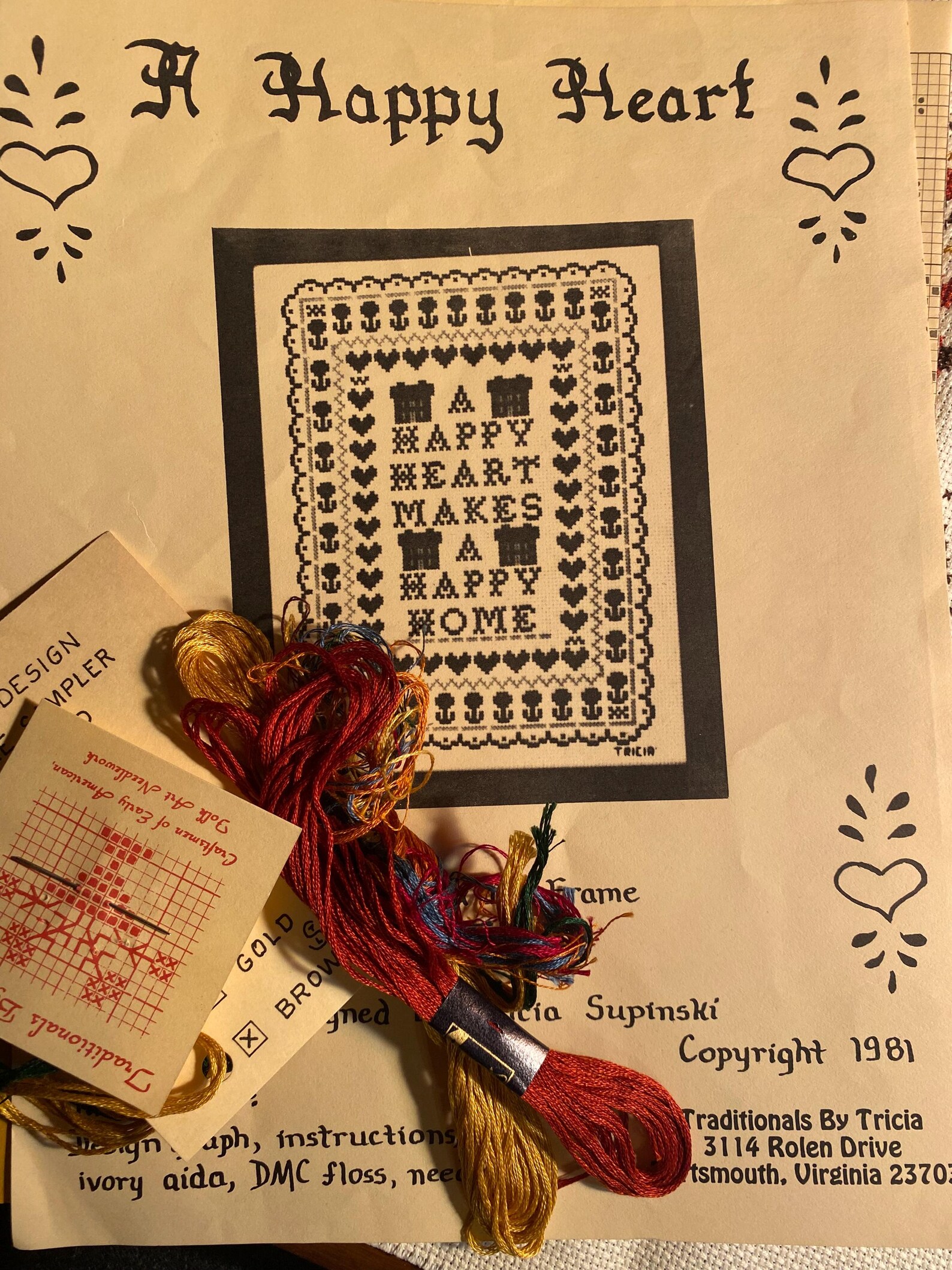 A Happy Heart Sampler - Pick: Chart or Finished Piece - Cross Stitch ...