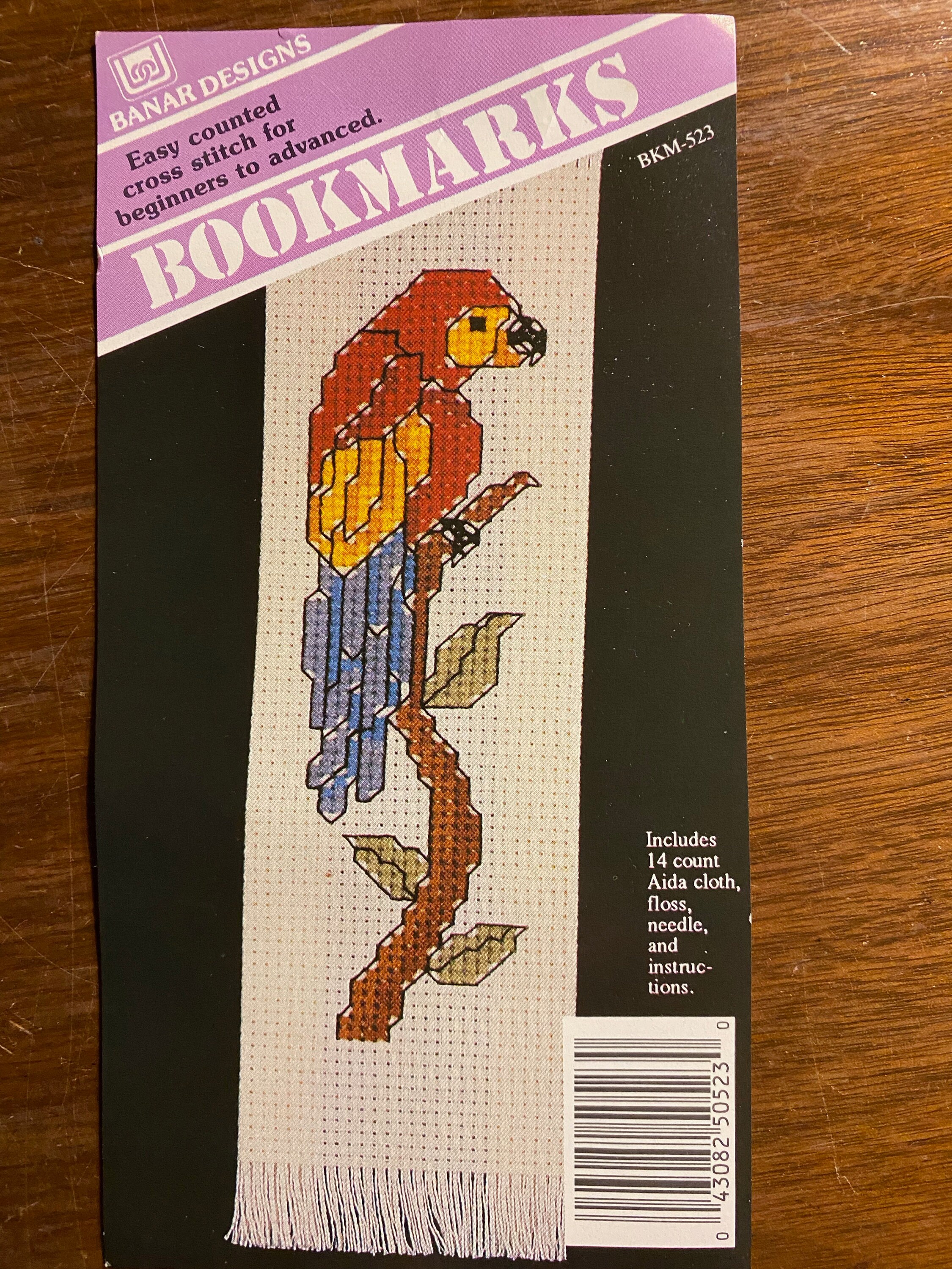 Parrot Bookmark Counted Cross Stitch Kit: 1 Banar Designs - Etsy UK