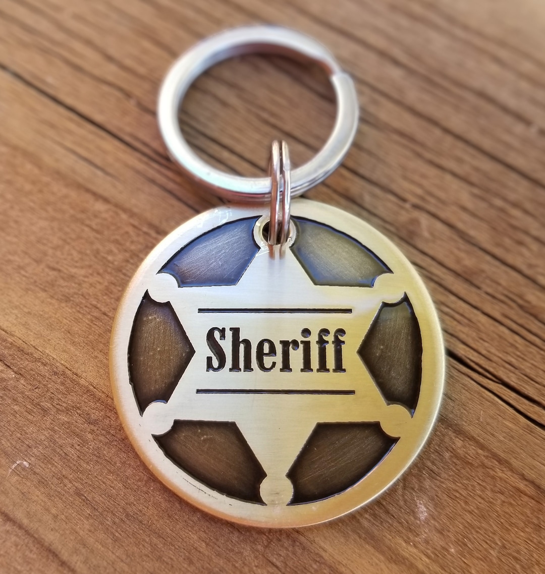 Dog ID Tag: Personalized Sheriff Badge - Etsy