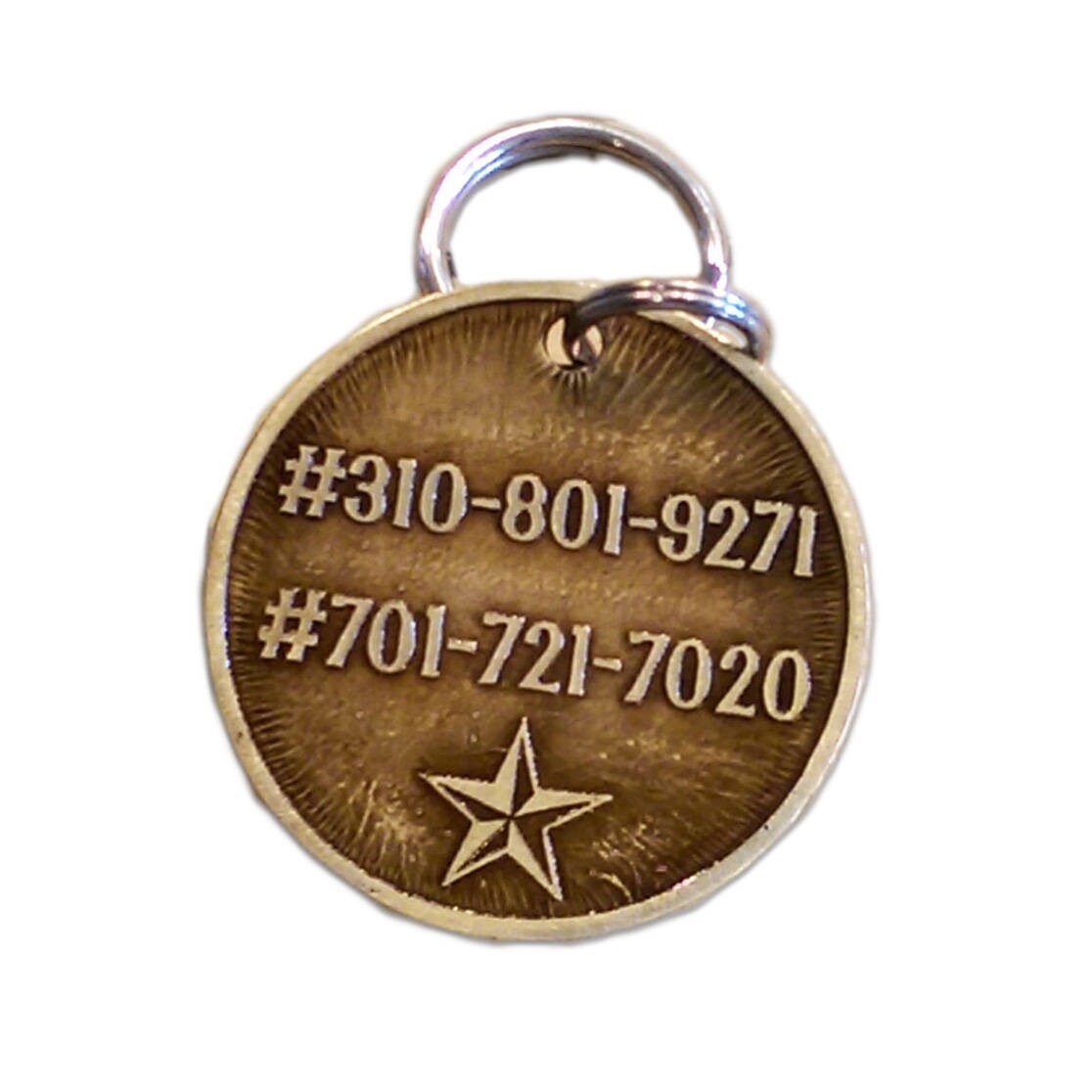 Personalized Dog ID Tag Sheriff Badge Star Brass - Etsy