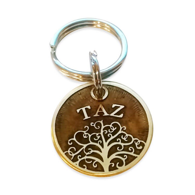 Dog Tag - Tree of Life in Brass - Etsy