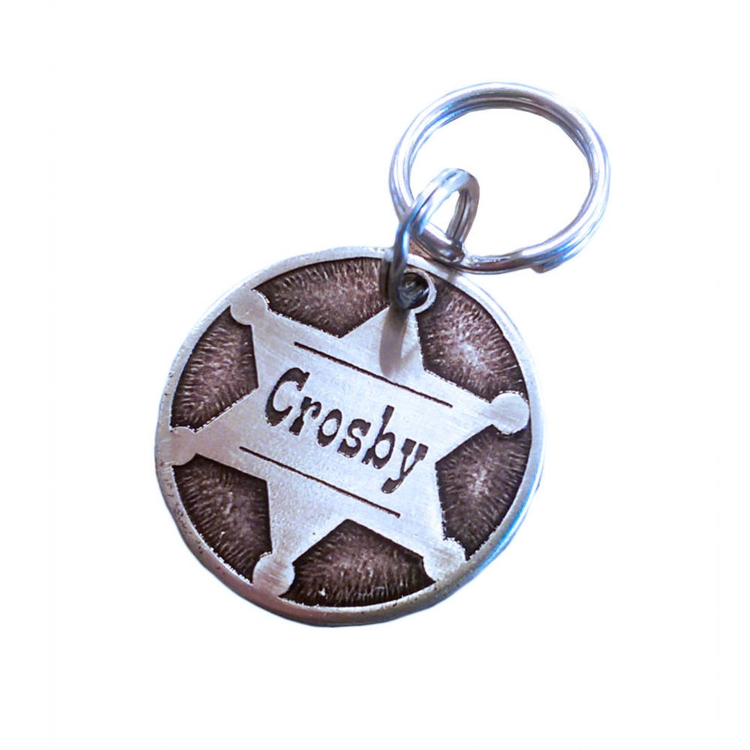 Personalized Dog ID Tag - Sheriff Badge - Star - Original - Silver ...