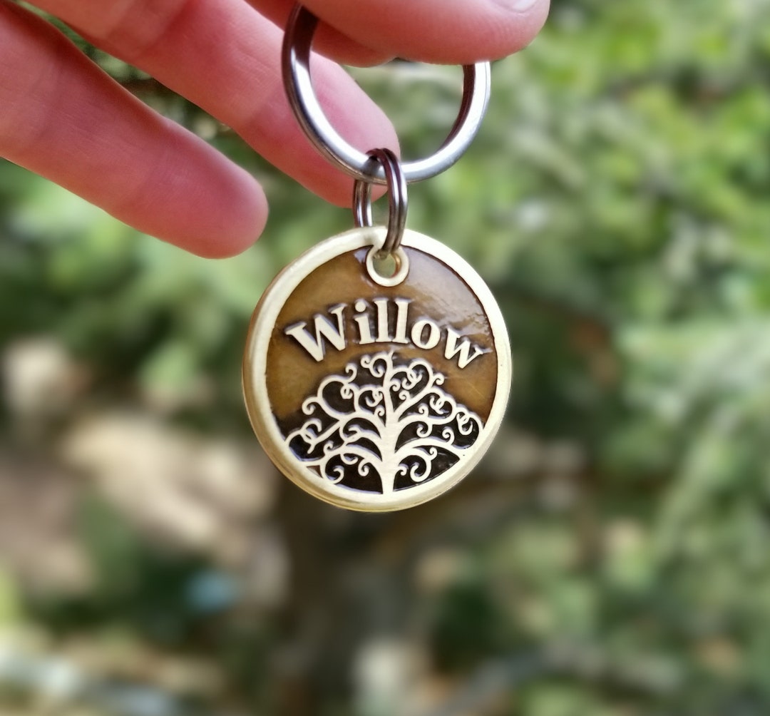 Dog Tag - Tree of Life in Brass - Etsy