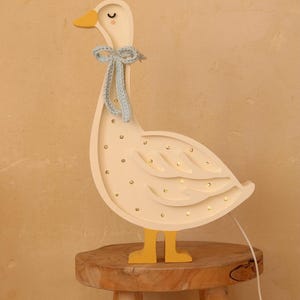 Rustic Goose Night Light – Wooden Nursery Lamp – Farmhouse Style Kids ...
