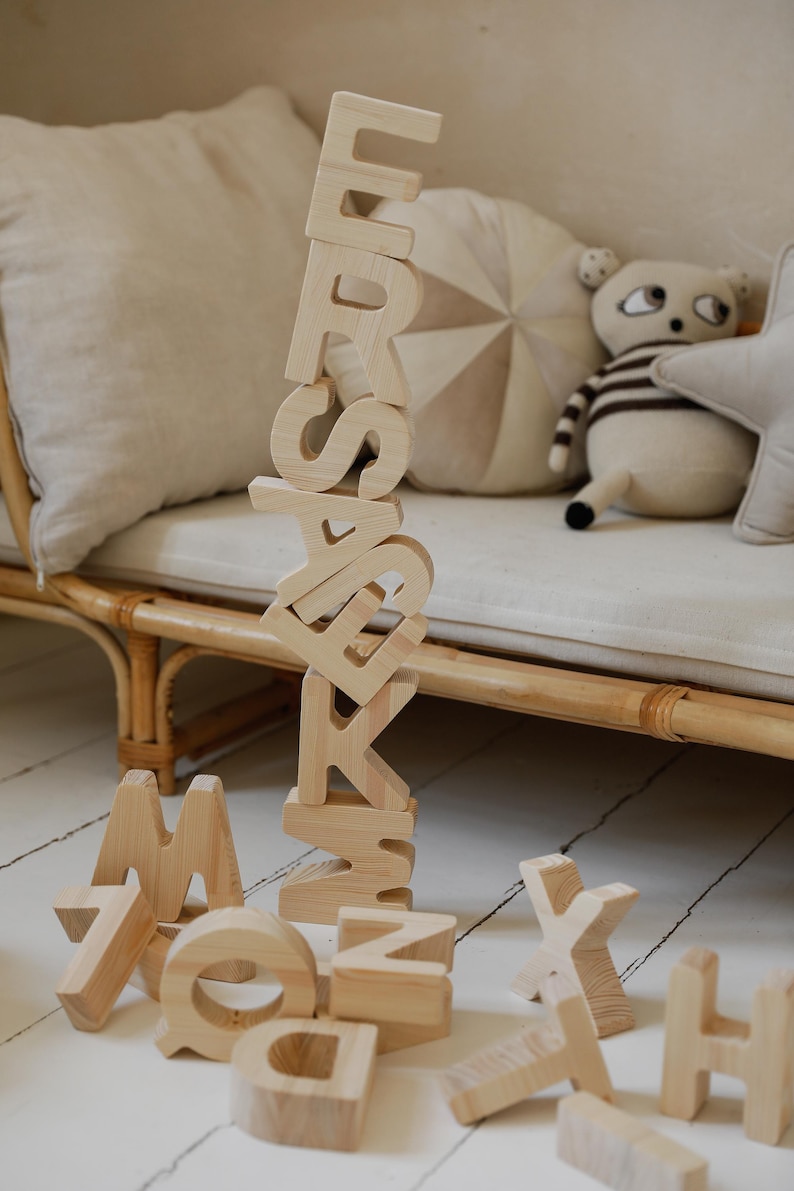 Wooden Alphabet Letters for Kids – Personalized Decor – Educational ...