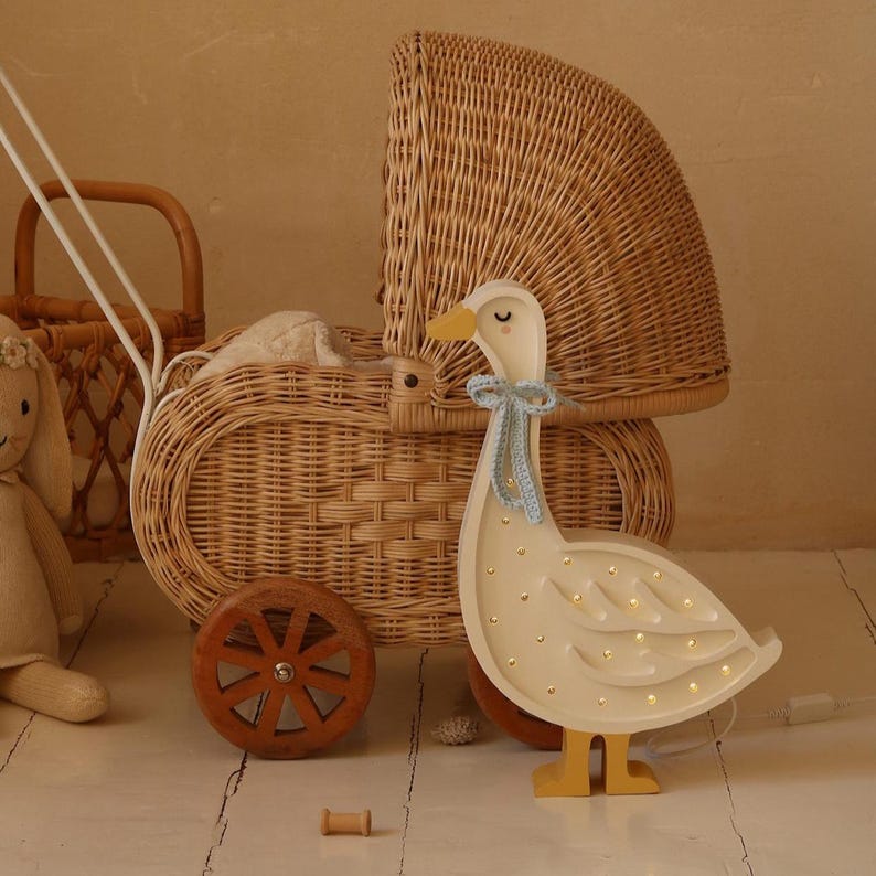 Rustic Goose Night Light Wooden Nursery Lamp Farmhouse Style Kids Room ...