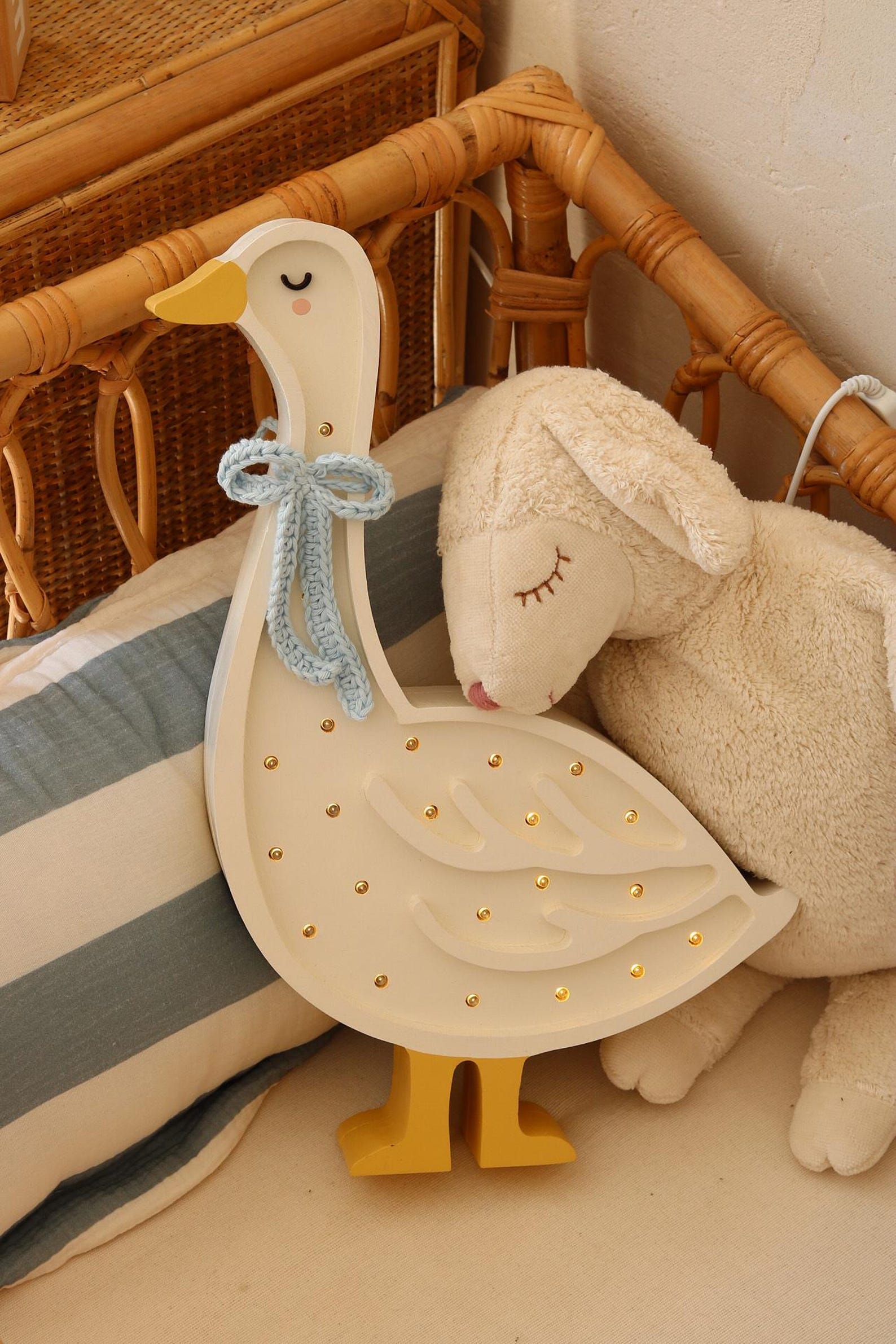 Rustic Goose Night Light Wooden Nursery Lamp Farmhouse Style Kids Room ...