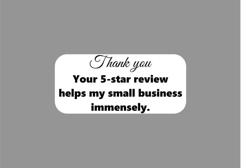 Thank You 5-star Review Labels X500 - Etsy Australia