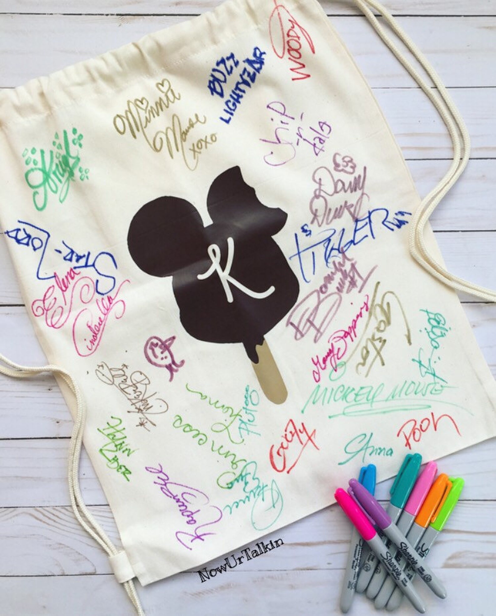 Autograph Bag Signature Bag Cinch Sack Drawstring Backpack - Etsy