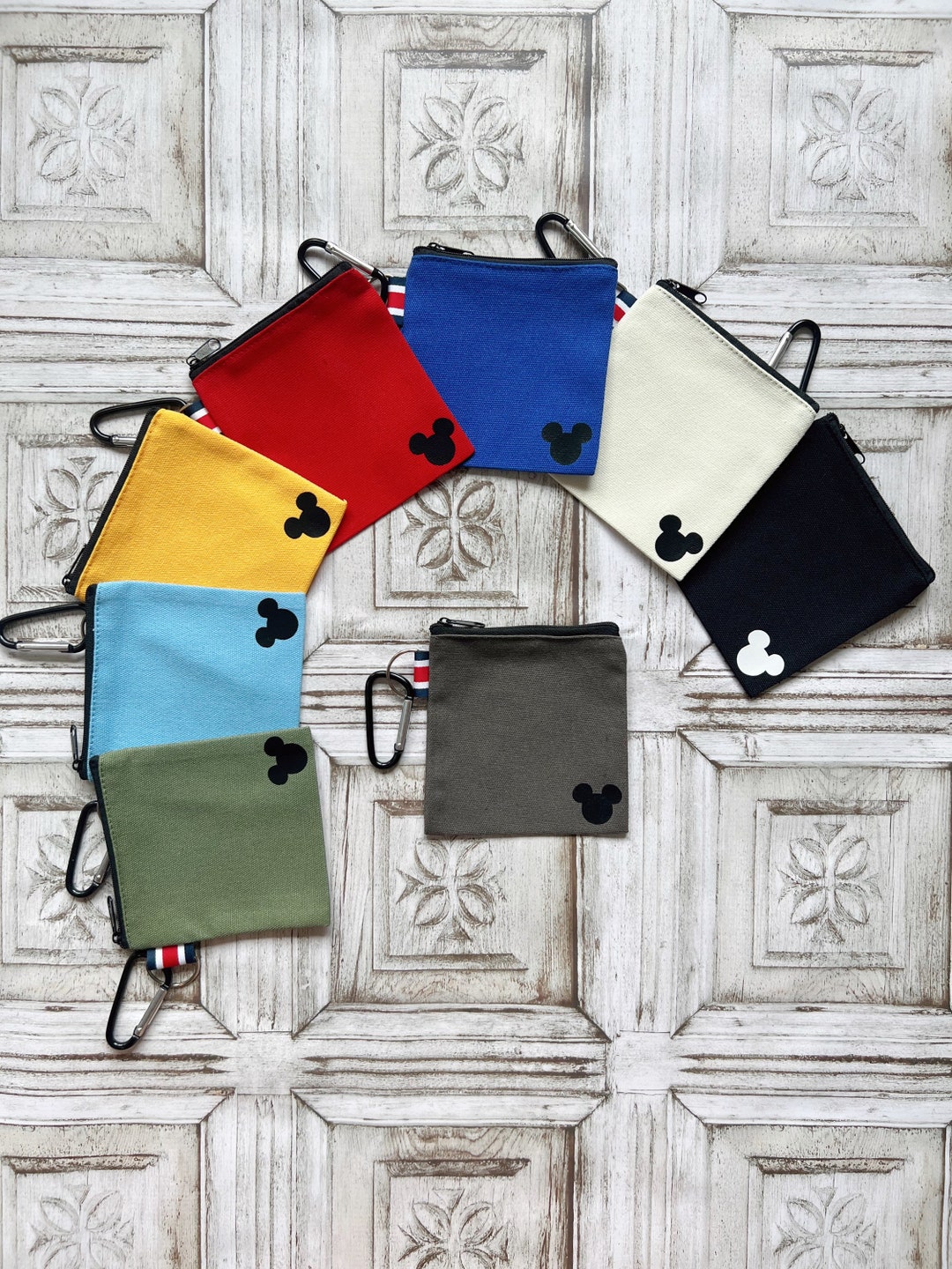 Mouse Pouch, Square Mini 4 Inch Coin Purse, Disney Pouch With Carabiner ...