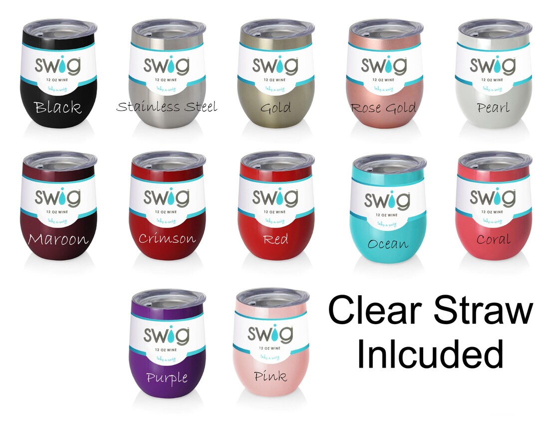 SWIG Cup, 12 Oz Wine Cup, Custom Monogram, Team Gift, Insulated Tumbler ...