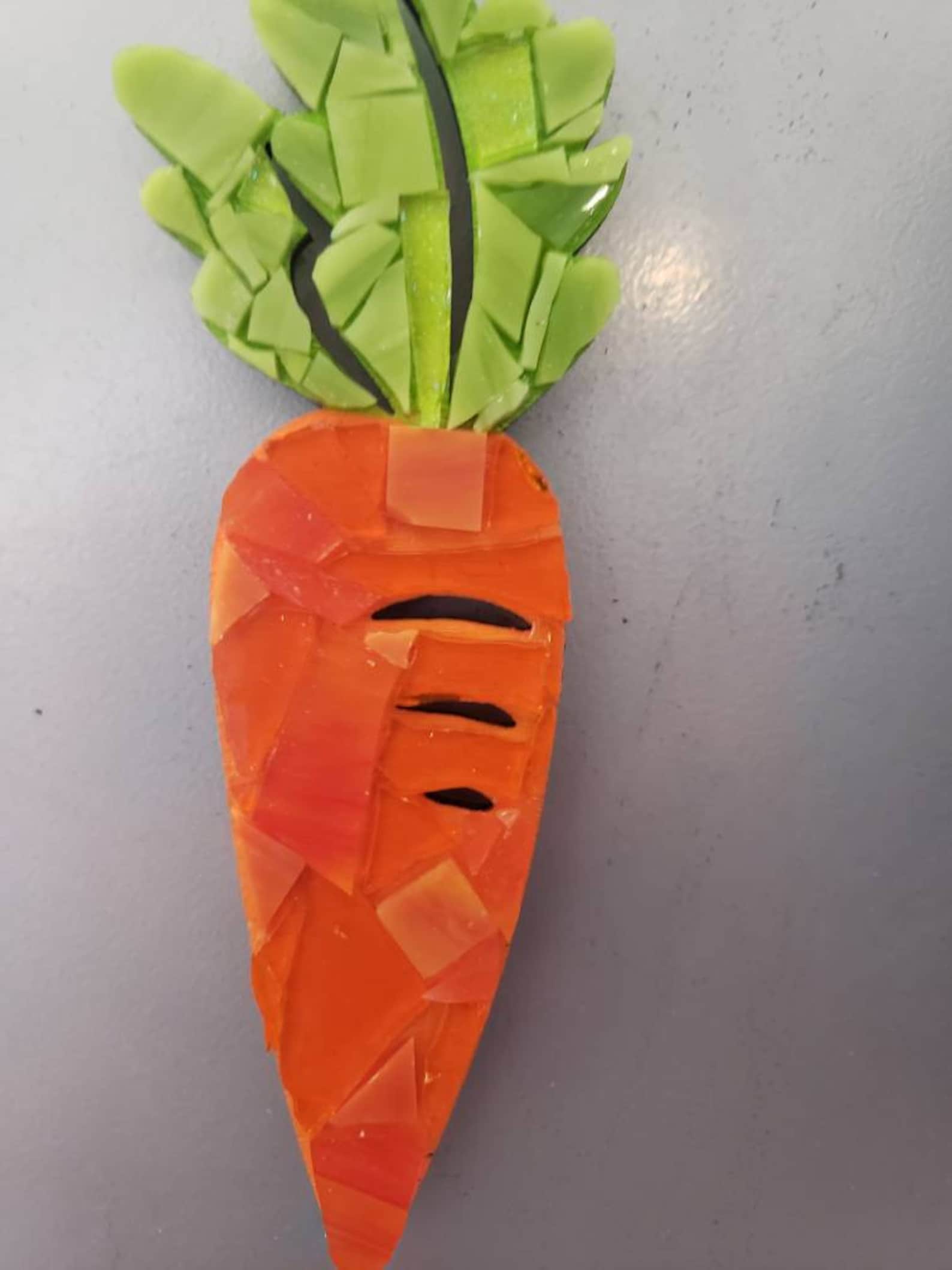 Glass Mosaic Carrot Magnet - Etsy