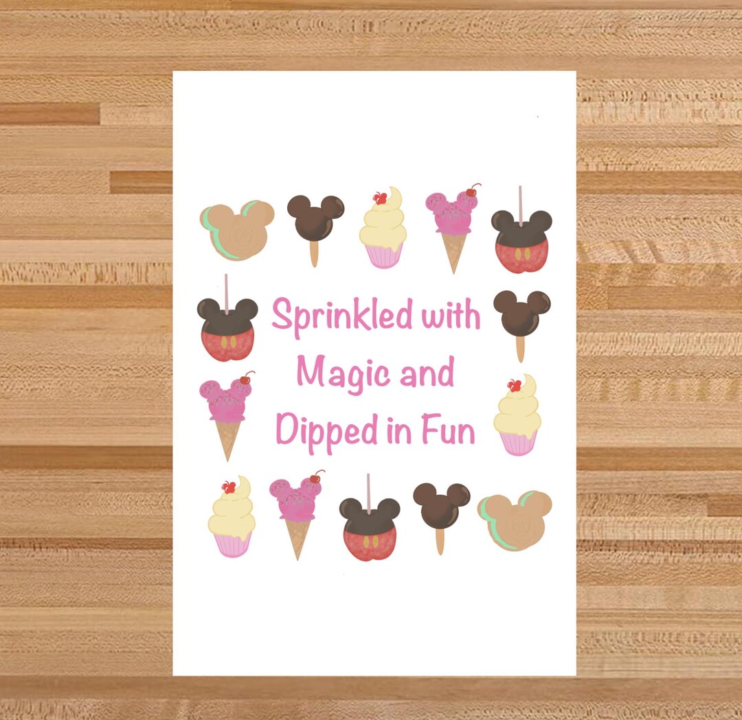 Disney Dessert Inspired Card. Printable Download, Mouse Ear Dessert - Etsy