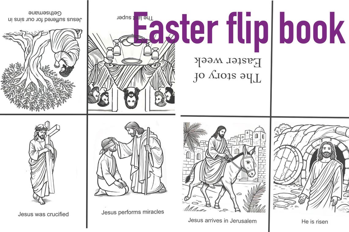 A Holy Week. Children’s Coloring Book. Sunday Book, Easter Sunday ...