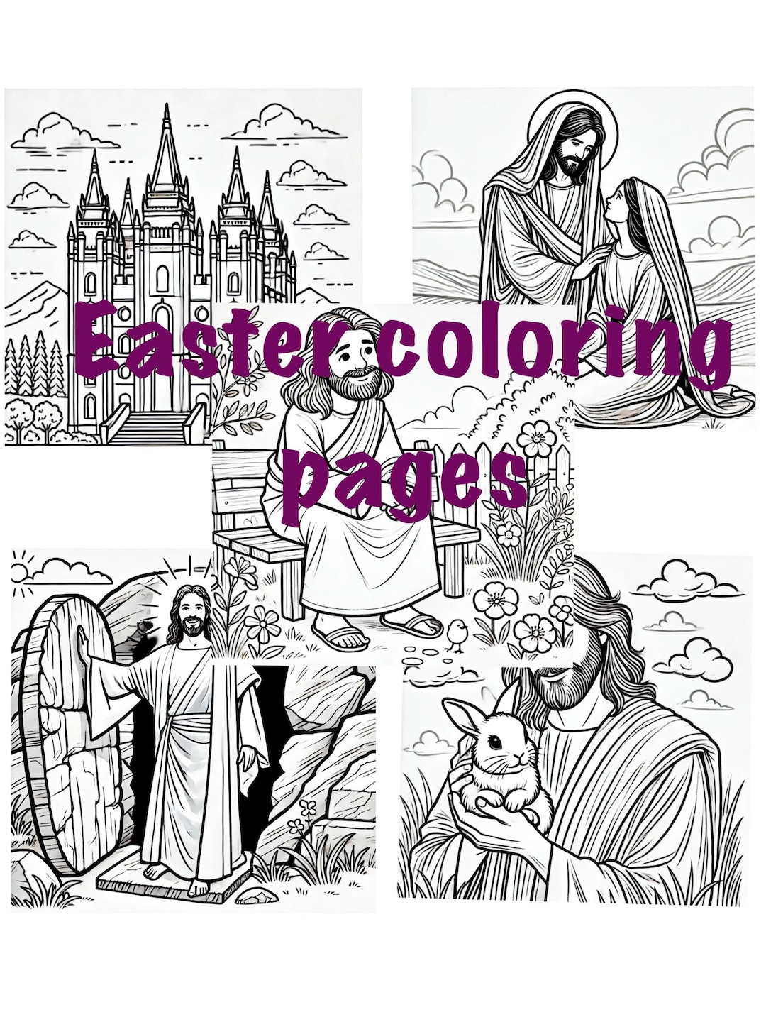 Easter Coloring Pages Downloads, Christian Coloring, Kids Coloring Book ...
