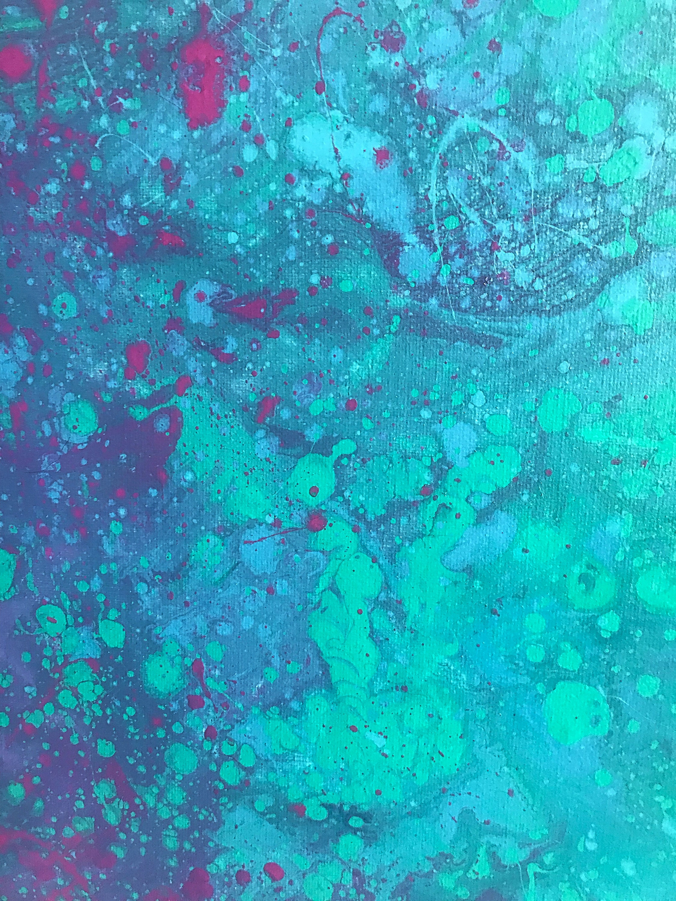 Teal and Pink Abstract - Etsy