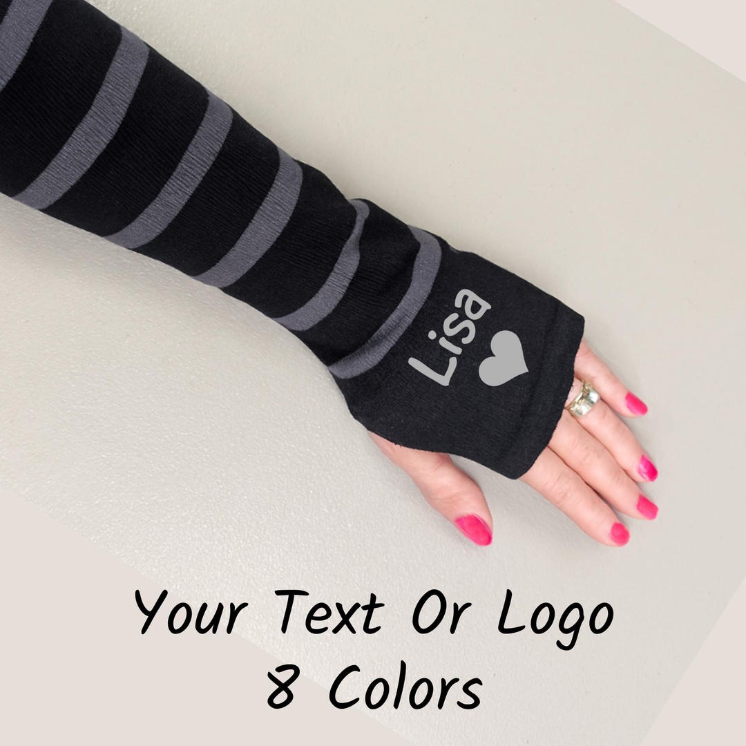 Sport Tek Arm Socks Striped With Thumb Holes Fingerless Glove Style ...