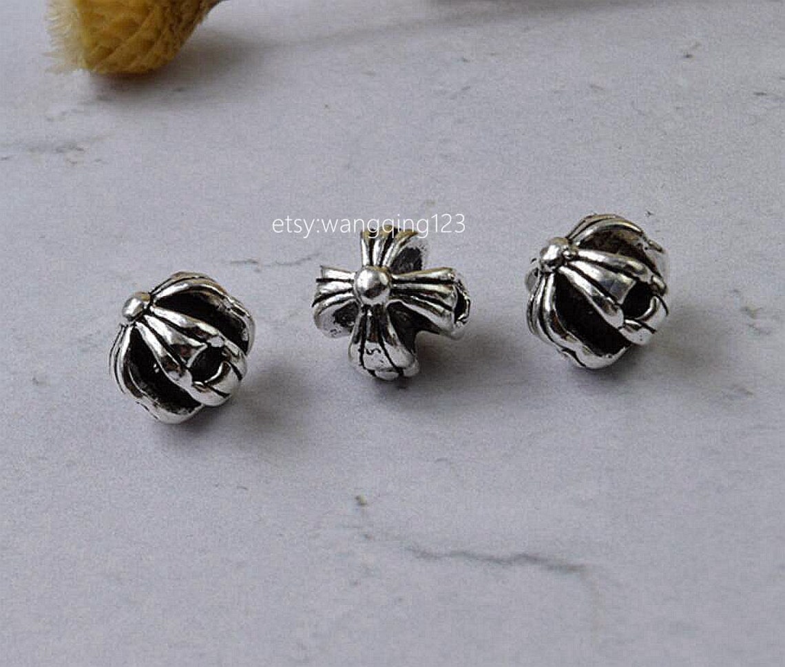 3 pcs sterling silver 7.5mm cross spacer beads bead spacers | Etsy