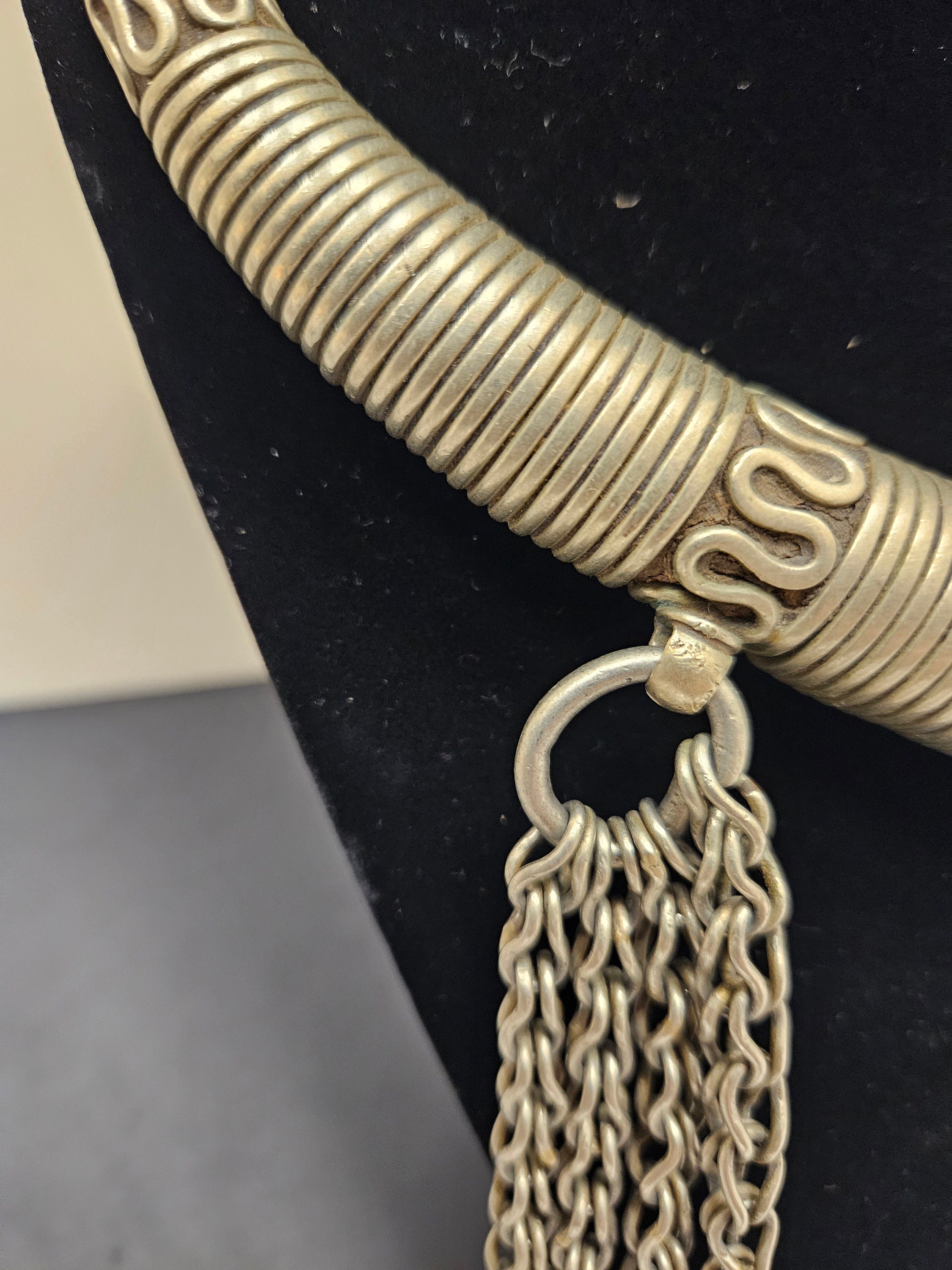 Vintage Gujarati Silver Tribal Torque Choker With Unique Handcrafted ...