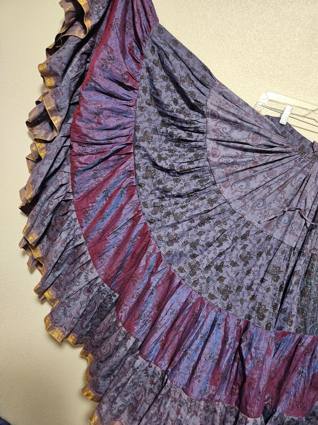 25 Yard Skirt Iridescent Silk Skiry ATS Bellydance - Etsy