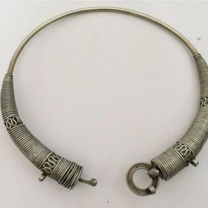 Vintage Gujarati Silver Tribal Torque Choker With Unique Handcrafted ...