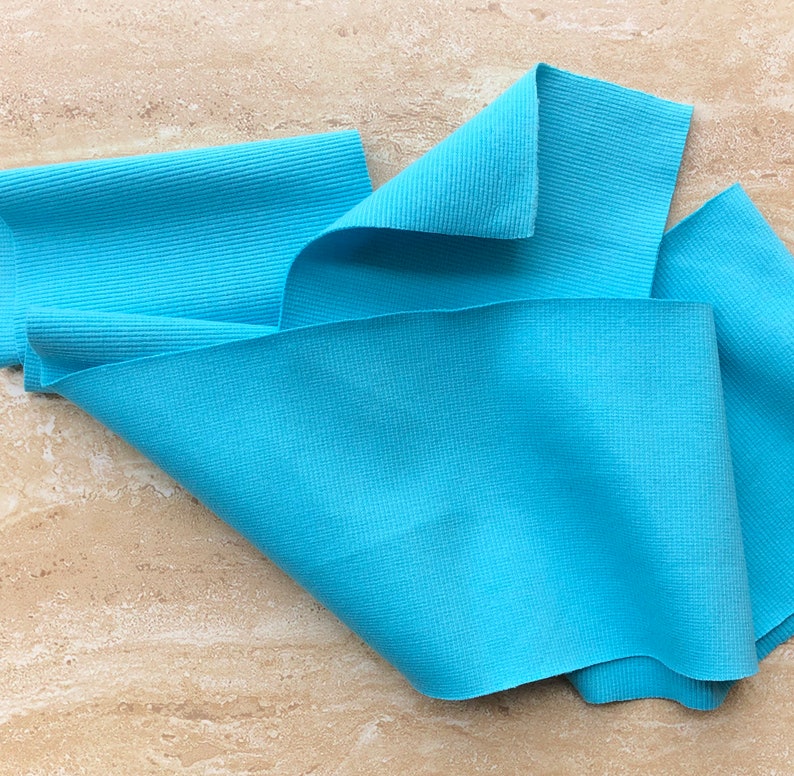 Blue Stretchy Rib Knit Fabric Trims for Cuffs Waistband | Etsy