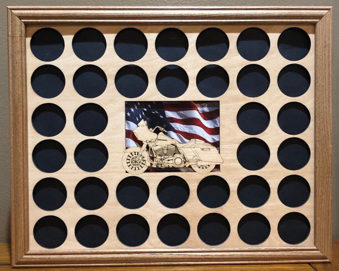Poker Chip Frame Display Insert and Frame Fits 36 Harley-davidson or ...