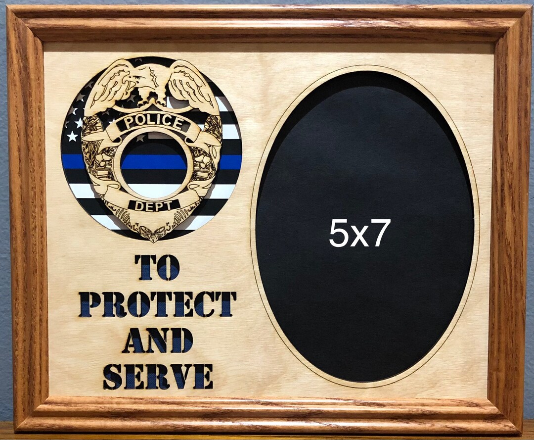 8x10 Police to Protect and Serve Thin Blue Line Laser Engraved Picture ...