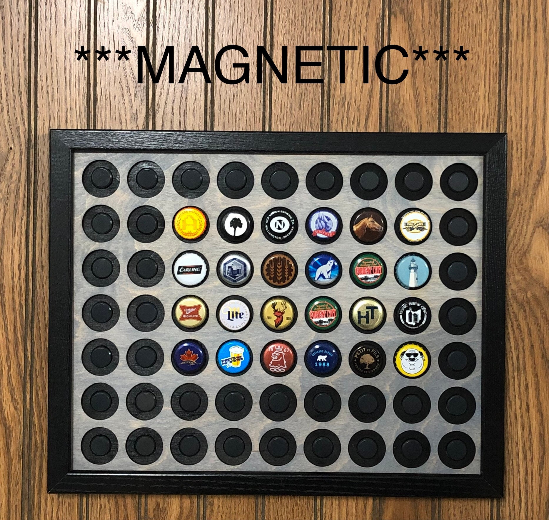 Bottle Caps Magnetic Display Fits 63 Bottle Cap's, Frame Available - Etsy