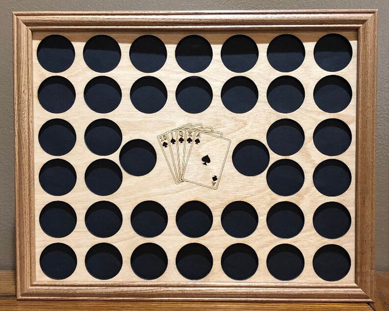Straight Flush Poker Chip Frame Display Insert and Frame Fits - Etsy