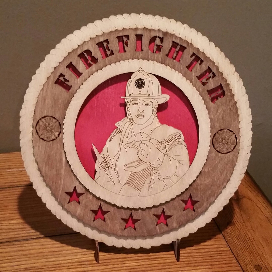Firefighter Woman Fire Department Wall Tribute Mancave Fireman Maltese ...