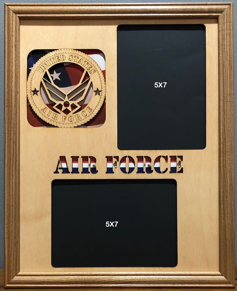 11x14 US Air Force Laser Engraved Picture Frame With 2 5x7 Photo Holes ...