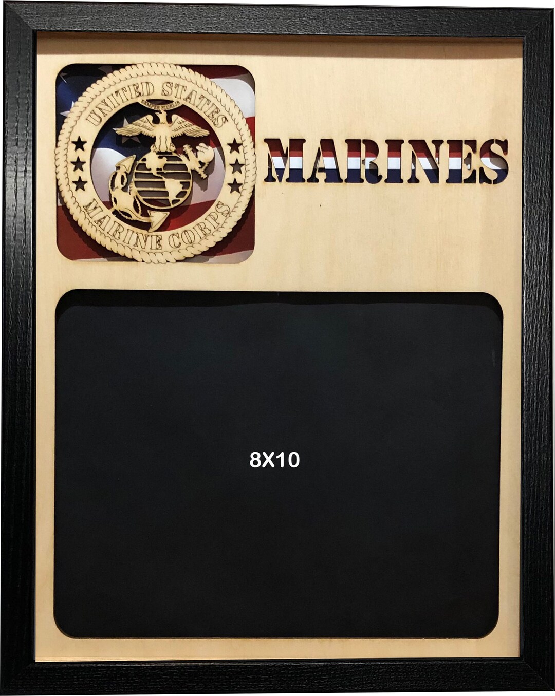 11x14 US Marine Laser Engraved Picture Frame With Photo Hole for 8X10 ...