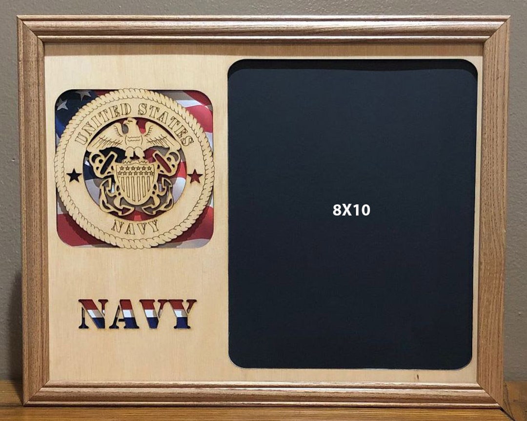 11x14 US Navy Laser Engraved Picture Frame With Photo Hole for 8X10 ...