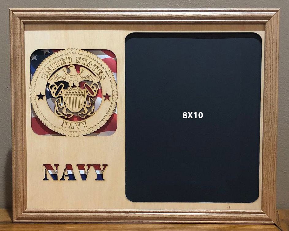 11x14 US Navy Laser Engraved Picture Frame With Photo Hole for - Etsy