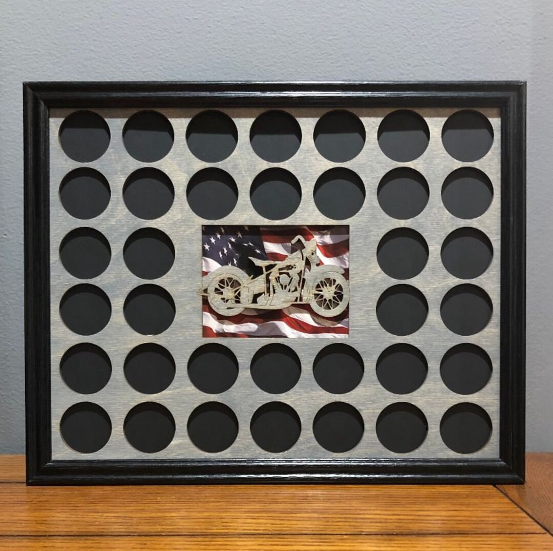 Poker Chip Frame Display Insert and Frame Fits 36 Harley-davidson or ...