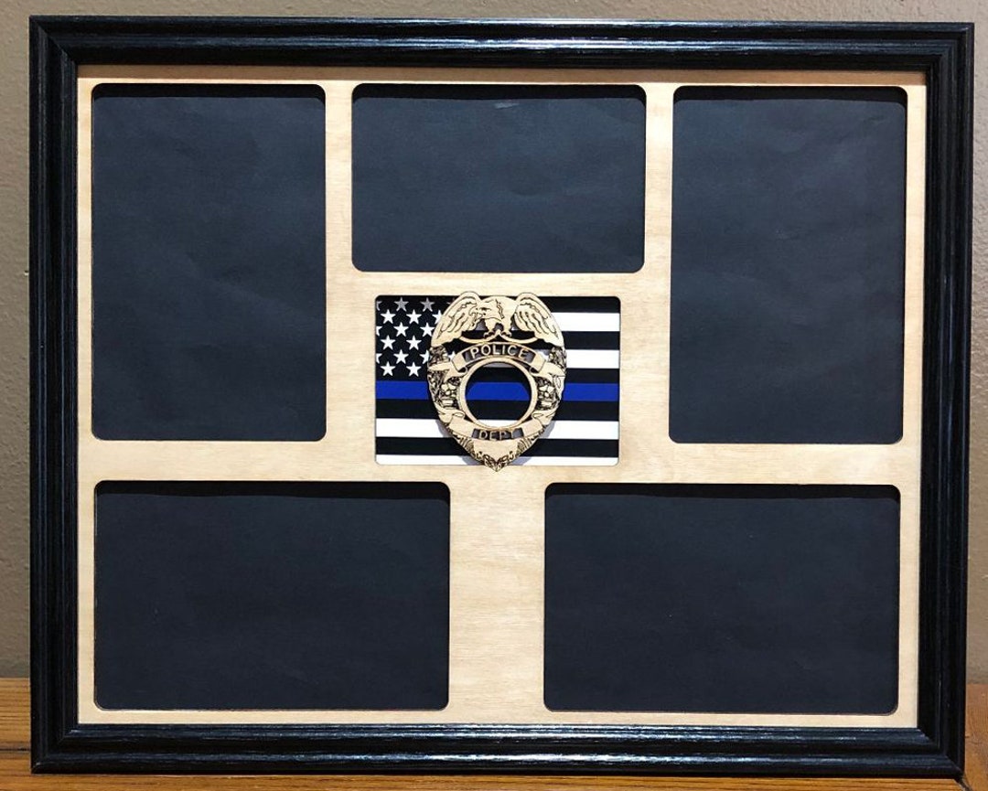 11x14 Police Thin Blue Line Flag Laser Engraved Picture Frame With 5 ...