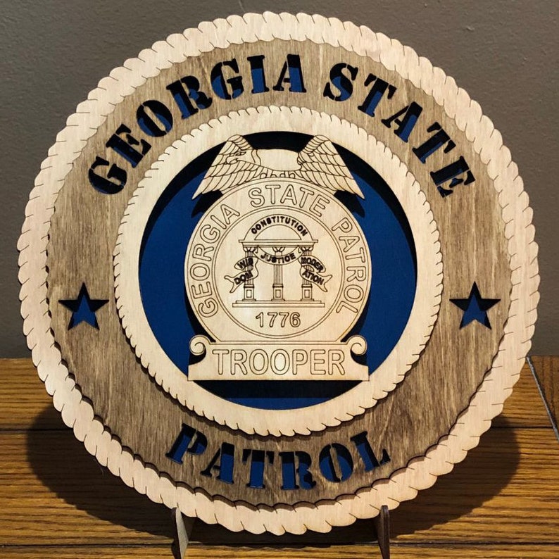 Georgia State Trooper Wall Tribute Mancave Protect and Serve ...