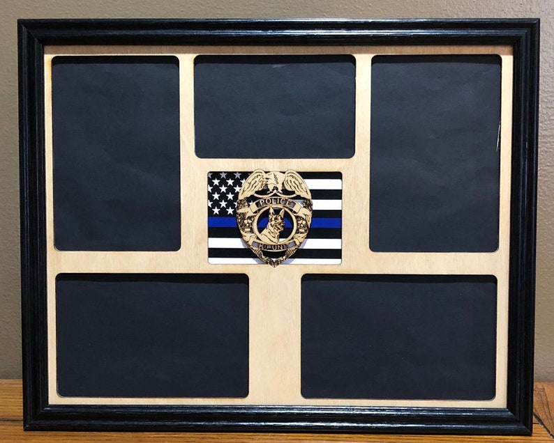 11x14 Police K9 Thin Blue Line Flag Laser Engraved Picture Frame With 5 ...