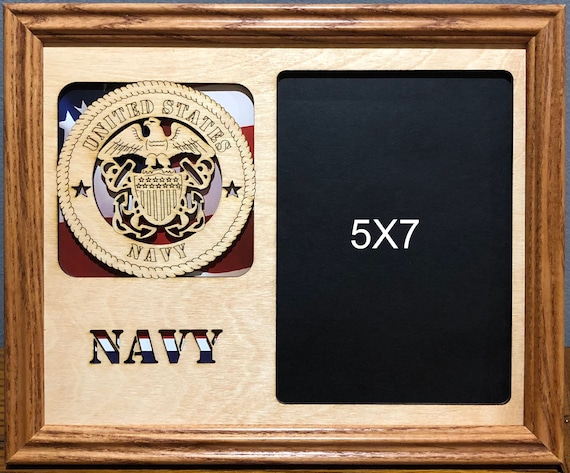 8x10 US Navy Laser Engraved Picture Frame 5x7 Photo & Flag - Etsy