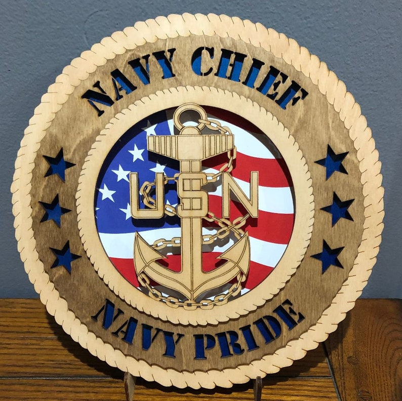 US Navy Chief Navy Pride Wall Tribute Can Be Personalized, Stand ...