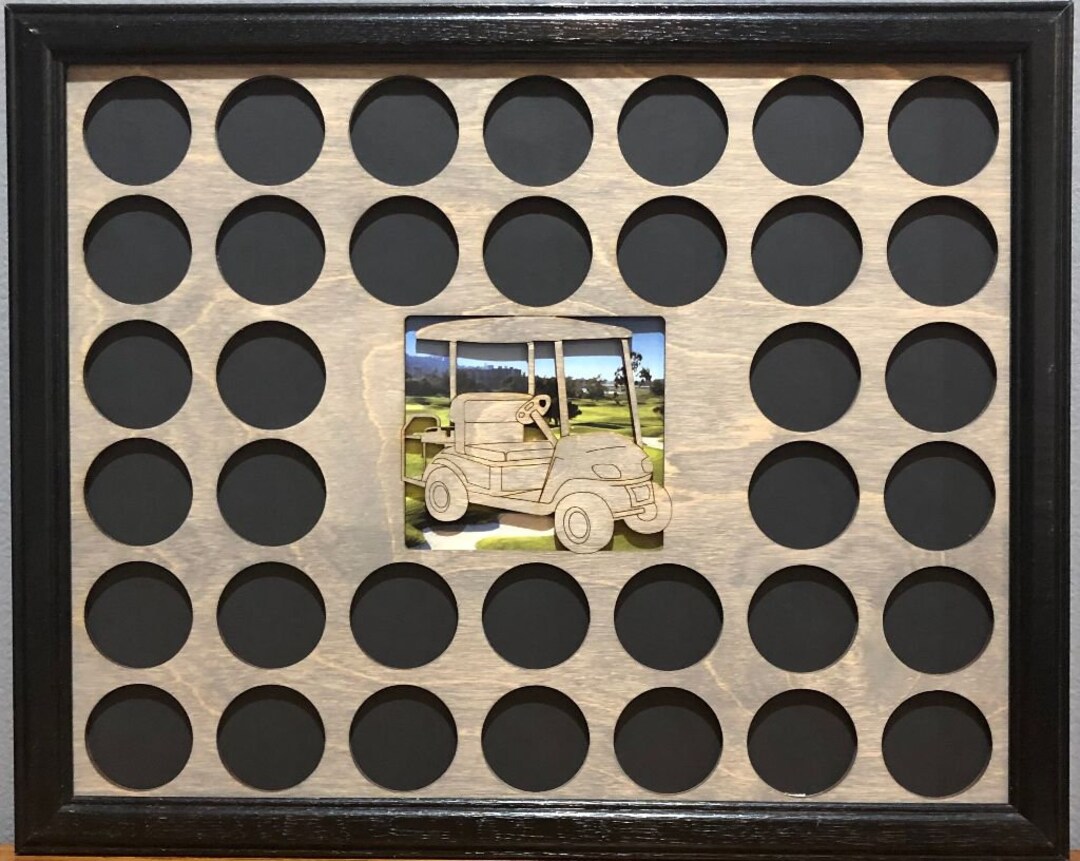 Golf Ball Markers Poker Chip Frame Display Insert and Frame Fits 36 ...