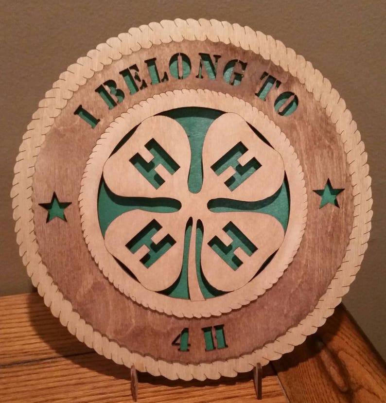 4 H Wall Tribute Laser Engraved Mancave Personalized, Stand, Jumbo 16" & 18" Options - Etsy